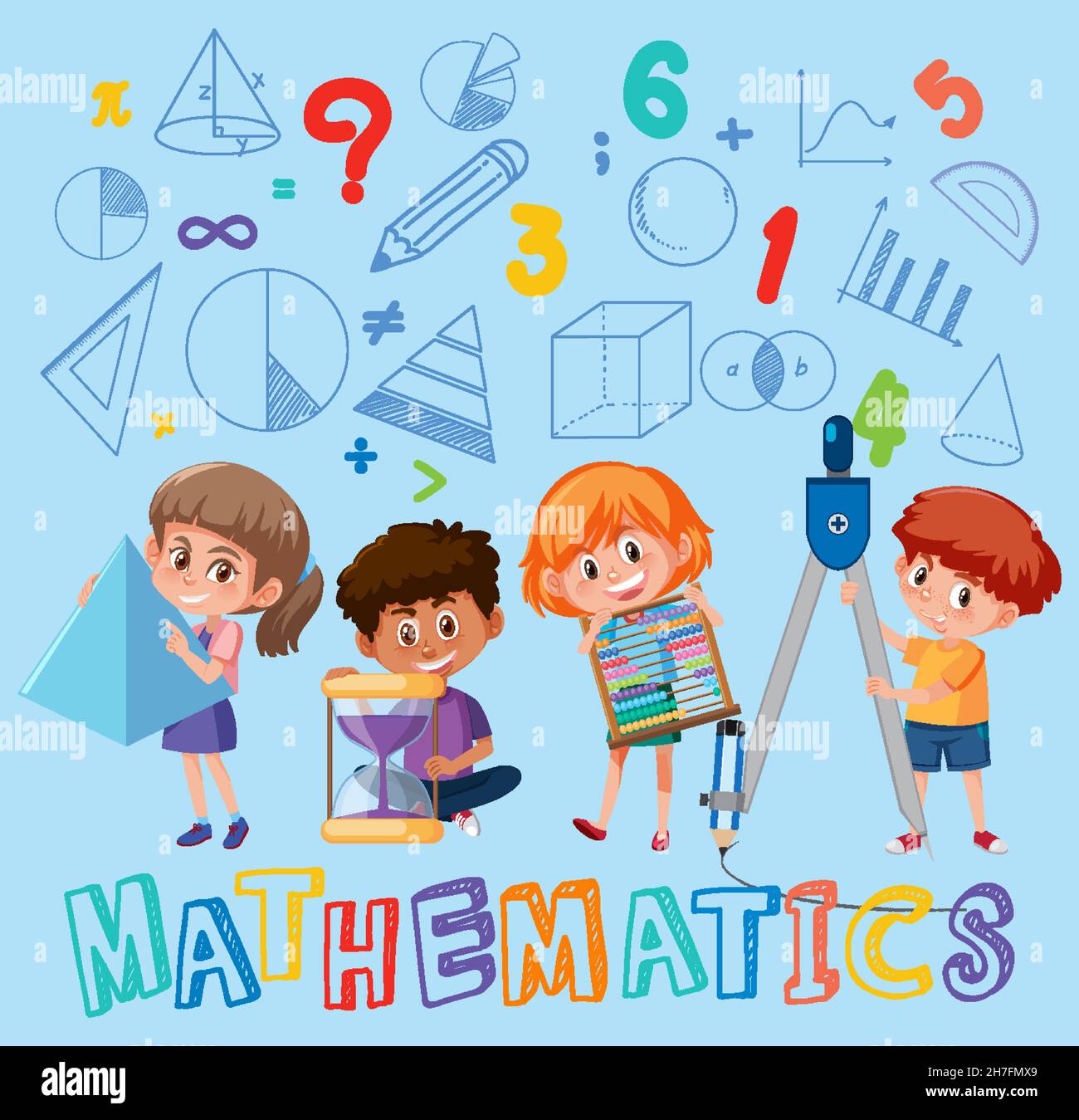 Maths doodle background Stock Vector Images - Alamy