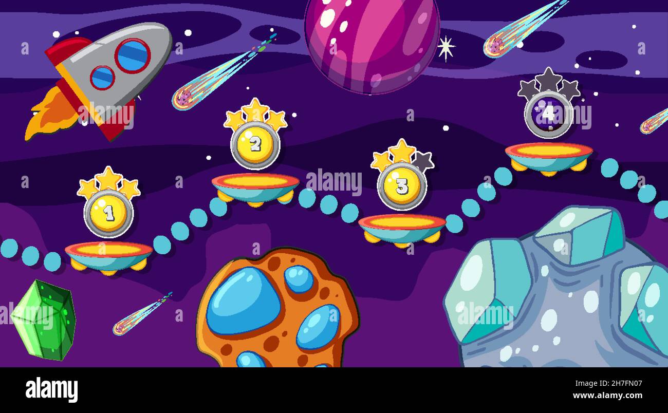 A Game Template Galaxy Space Scene illustration Stock Vector Image ...
