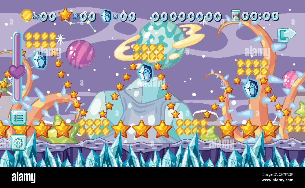 A Game Template Galaxy Space Scene illustration Stock Vector Image ...