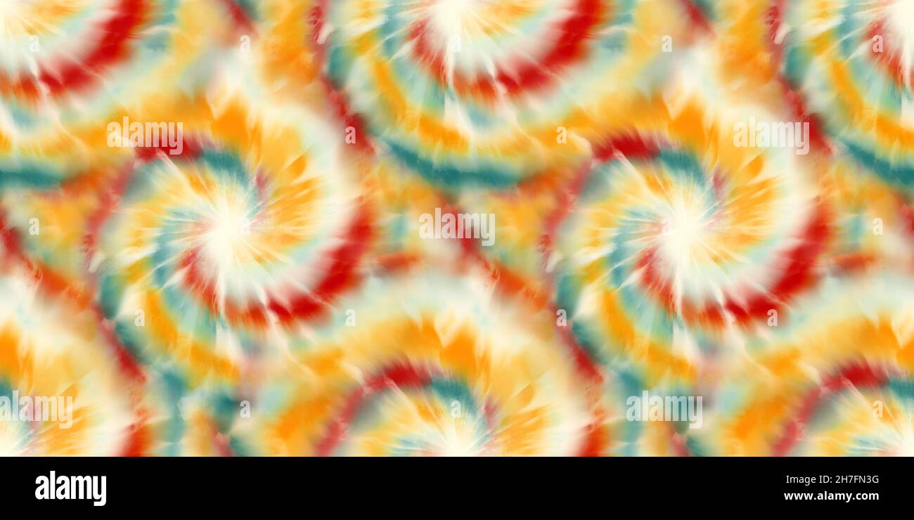 Seamless funky 1970s tie dye border motif pattern for surface design ...