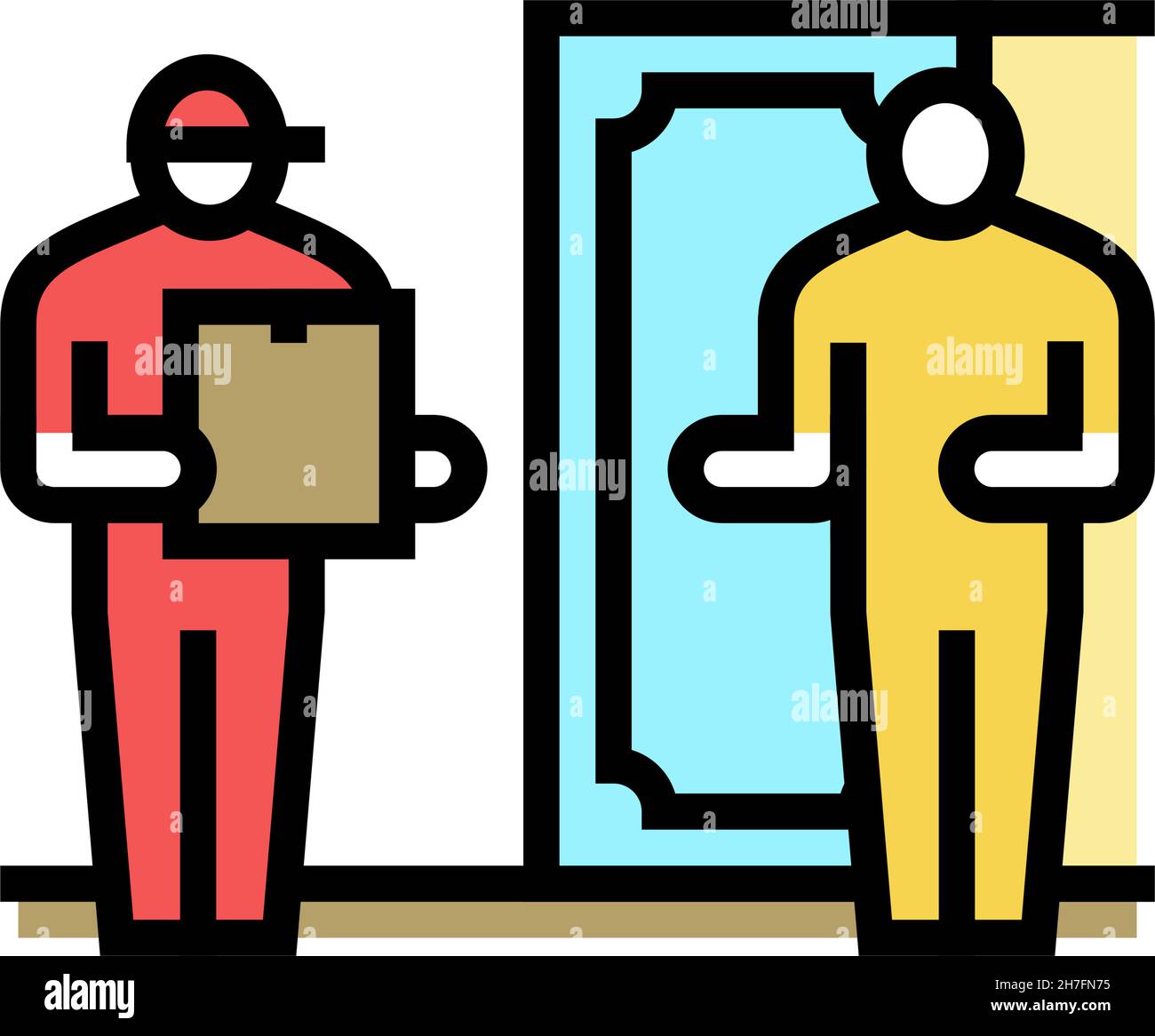 delivery service of mail post color icon vector illustration Stock ...
