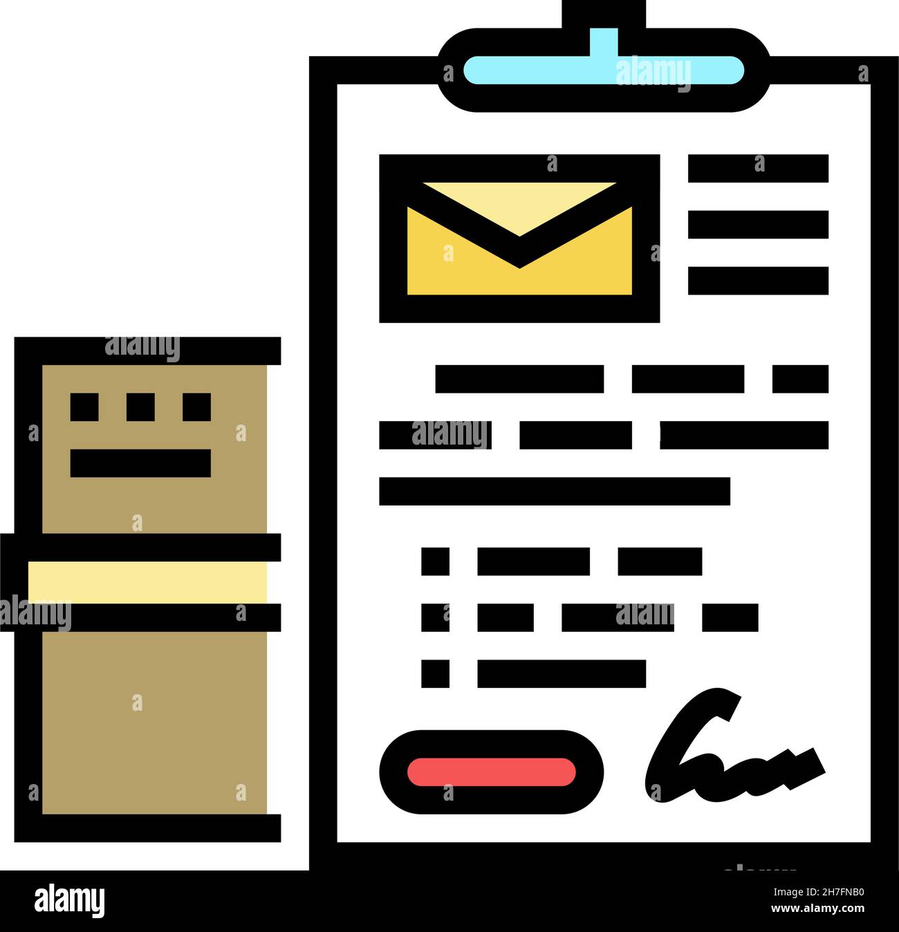 send parcel or letter color icon vector illustration Stock Vector Image ...