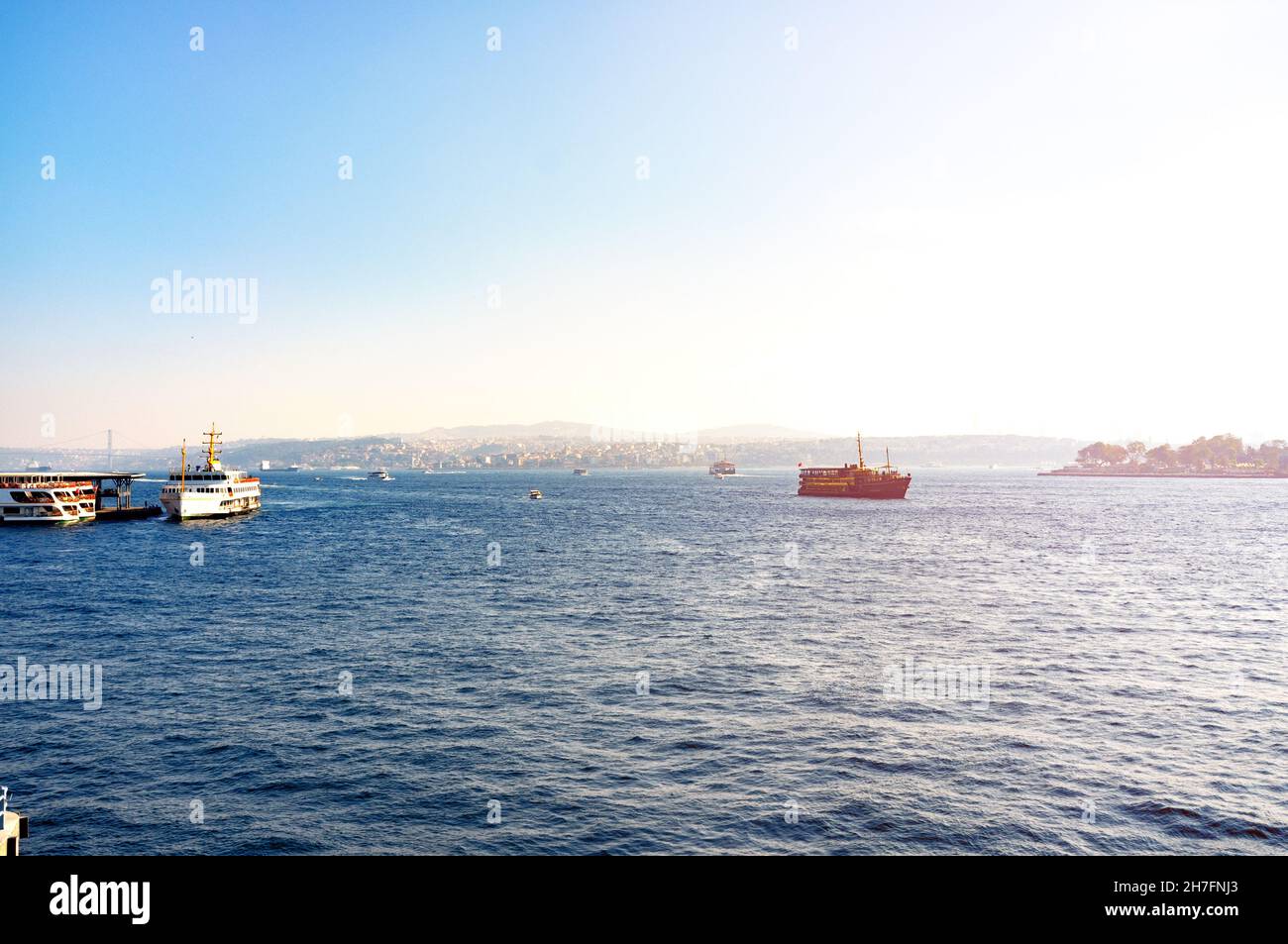 Istanbul city panorama, view from Bosphorus channel Stock Photo - Alamy