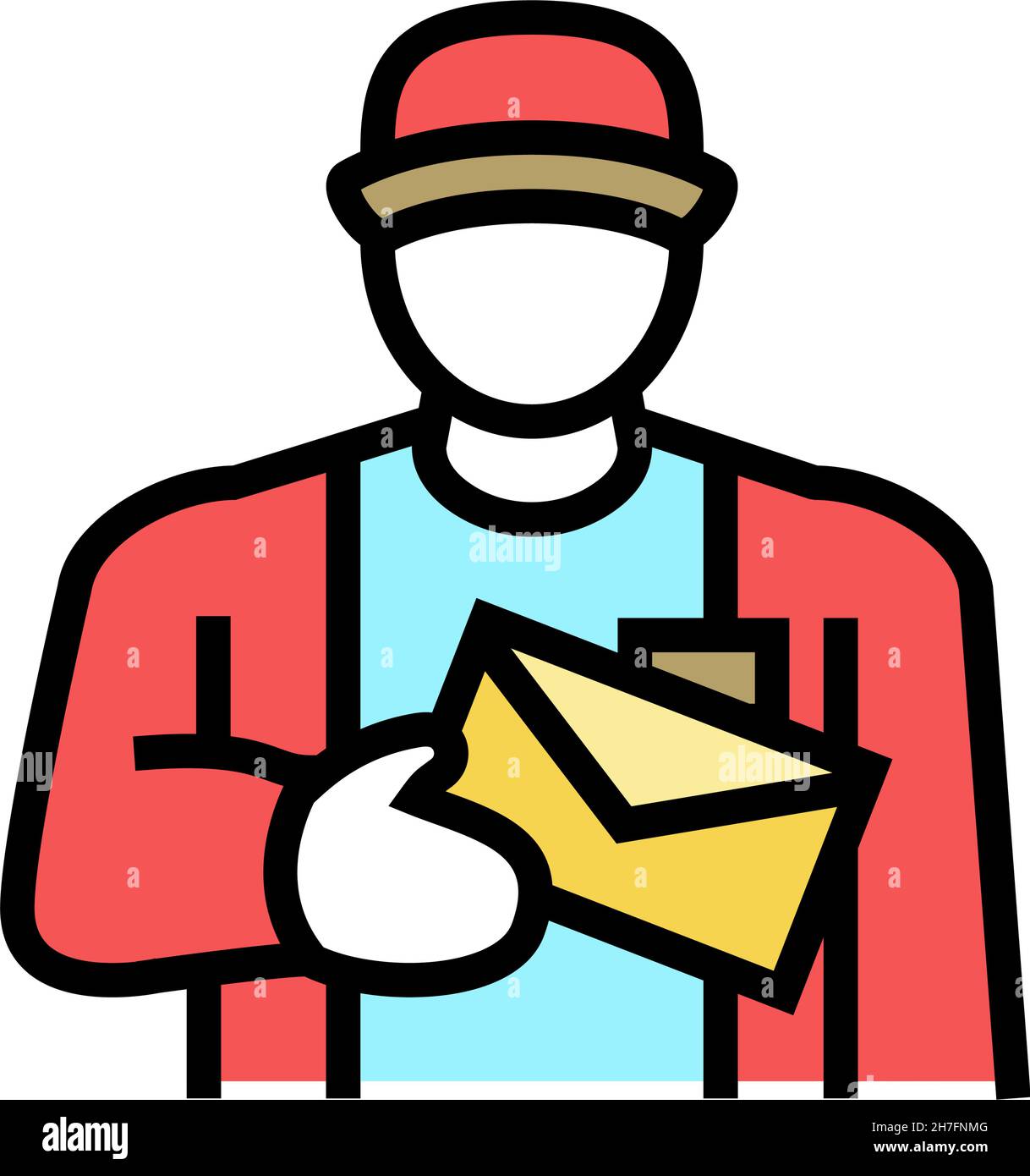 postman worker color icon vector illustration Stock Vector Image & Art ...
