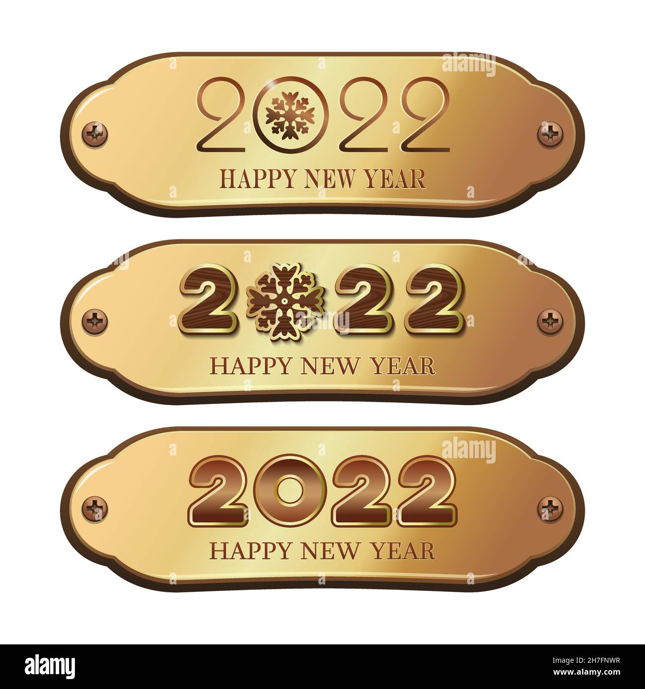 Set of gold plaques with the inscription 2022 Stock Vector Image & Art ...