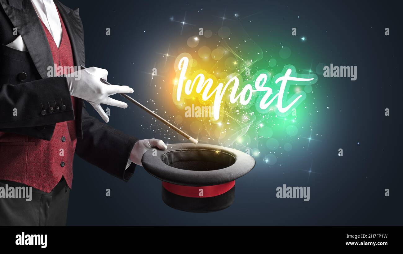 Young magician is showing magic trick Stock Photo - Alamy
