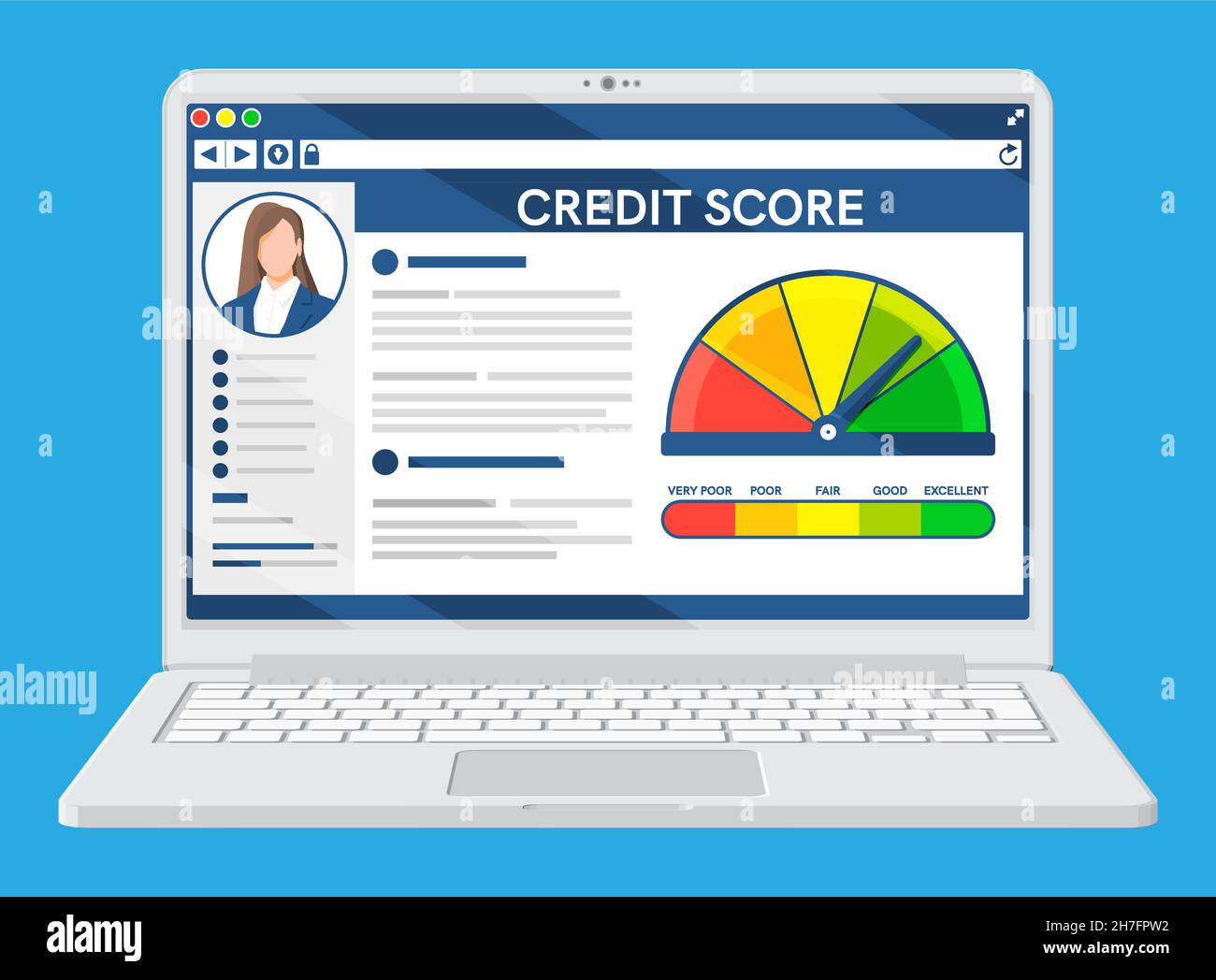 Credit report computer Stock Vector Images - Alamy