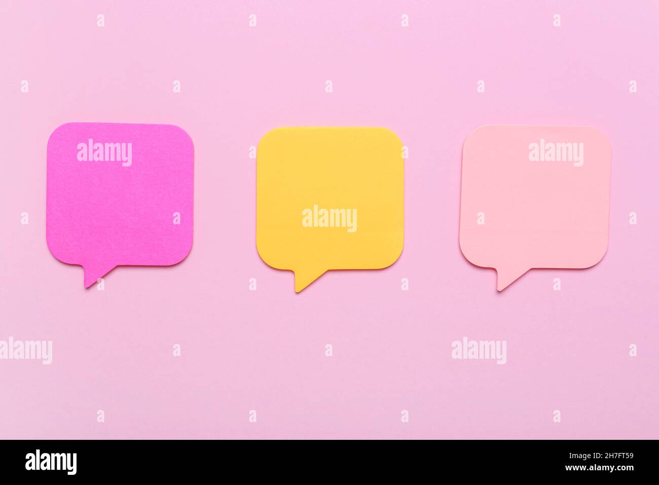 Colorful sticky notes on pink background Stock Photo - Alamy