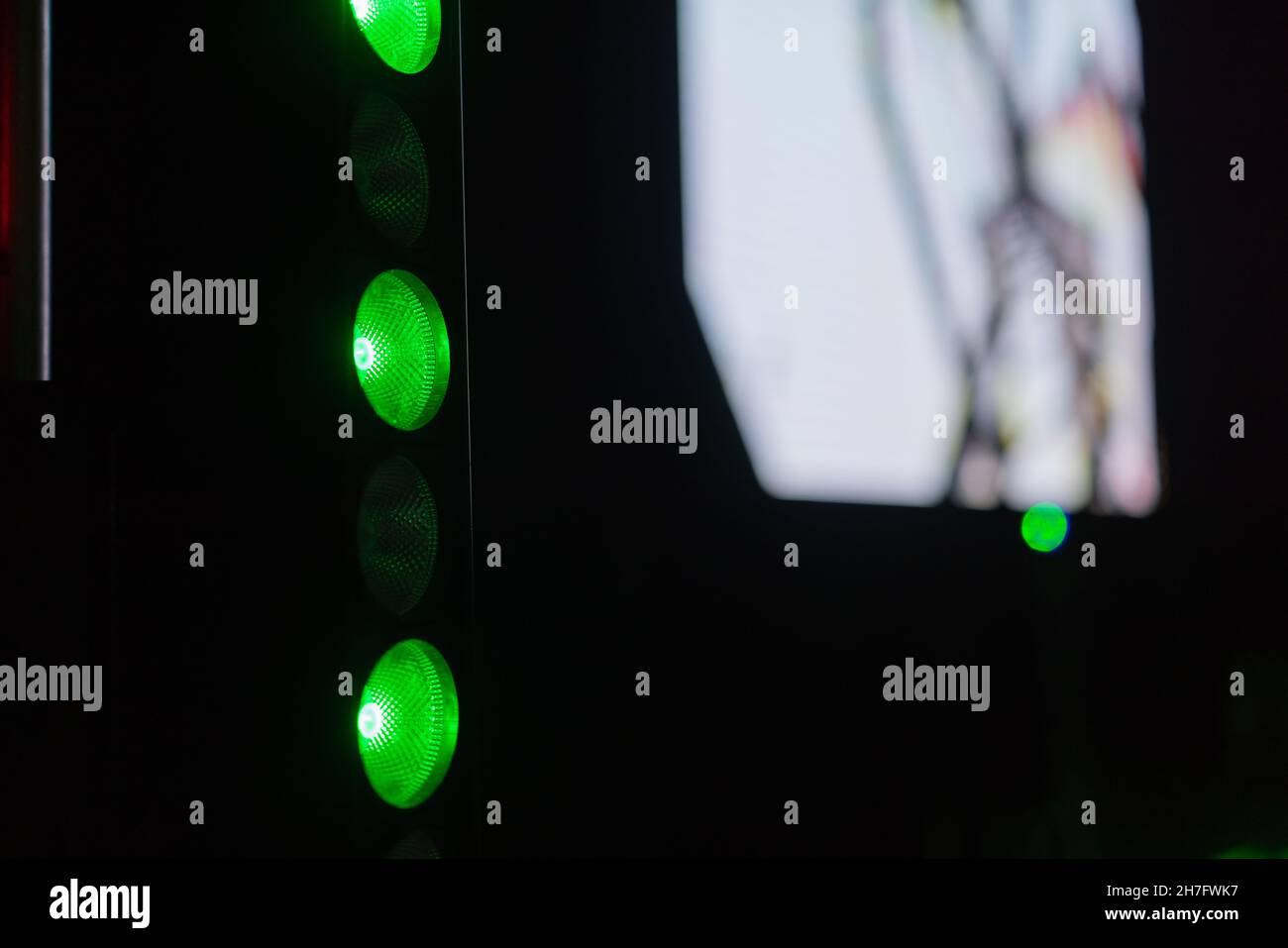 LED SMD screen - teal blue background close-up Stock Photo - Alamy