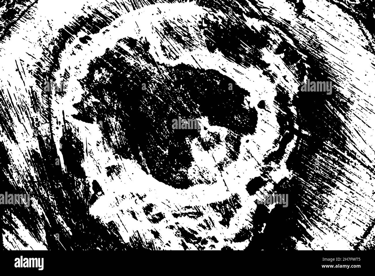 Saw cut tree trunk vector texture close-up, black and white textured ...