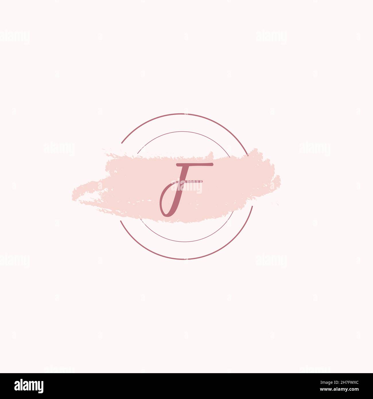 Initial letter alphabet F watercolor logo icon, Feminine signature ...
