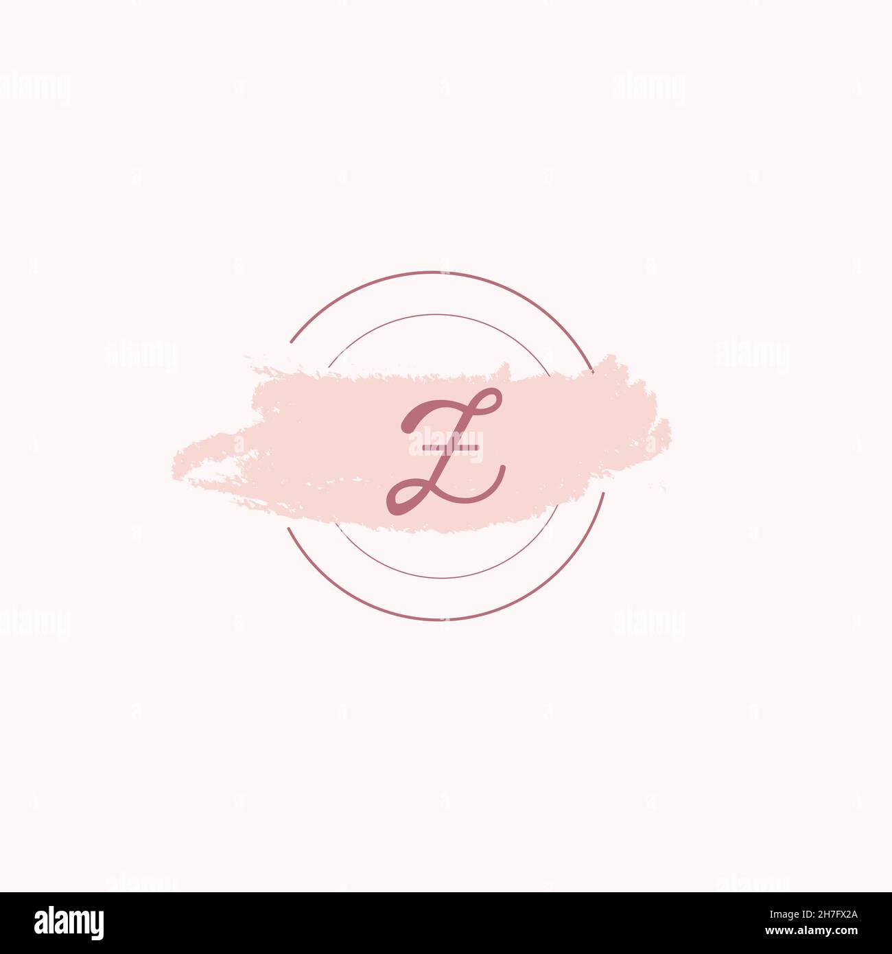 Initial letter alphabet Z watercolor logo icon, Feminine signature ...