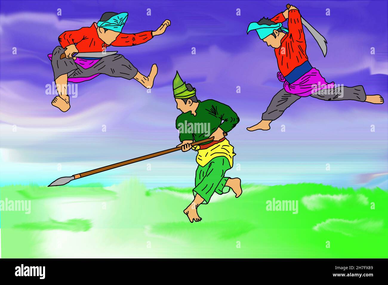 peninsular martial art - malay silat Stock Photo - Alamy