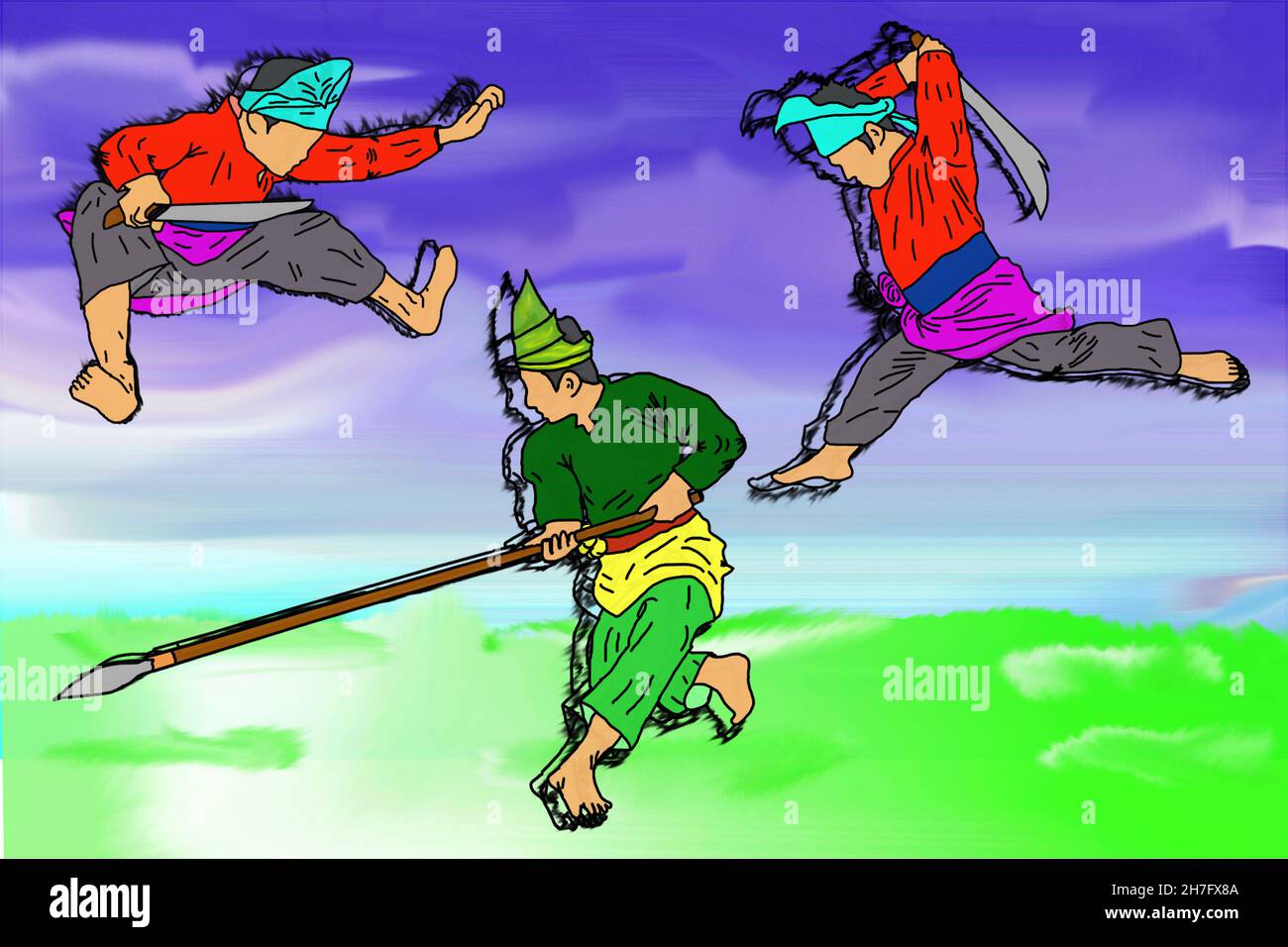 peninsular martial art - malay silat Stock Photo - Alamy