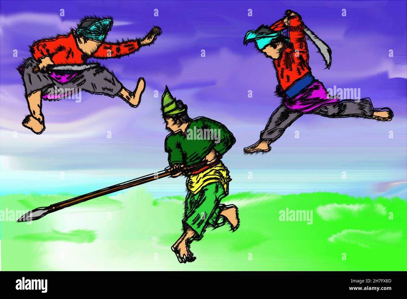 peninsular martial art - malay silat Stock Photo - Alamy