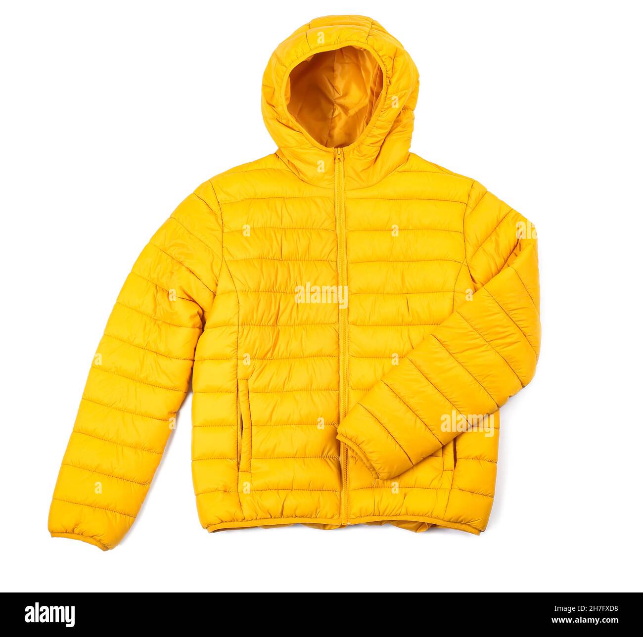 Stylish down jacket on white background Stock Photo - Alamy