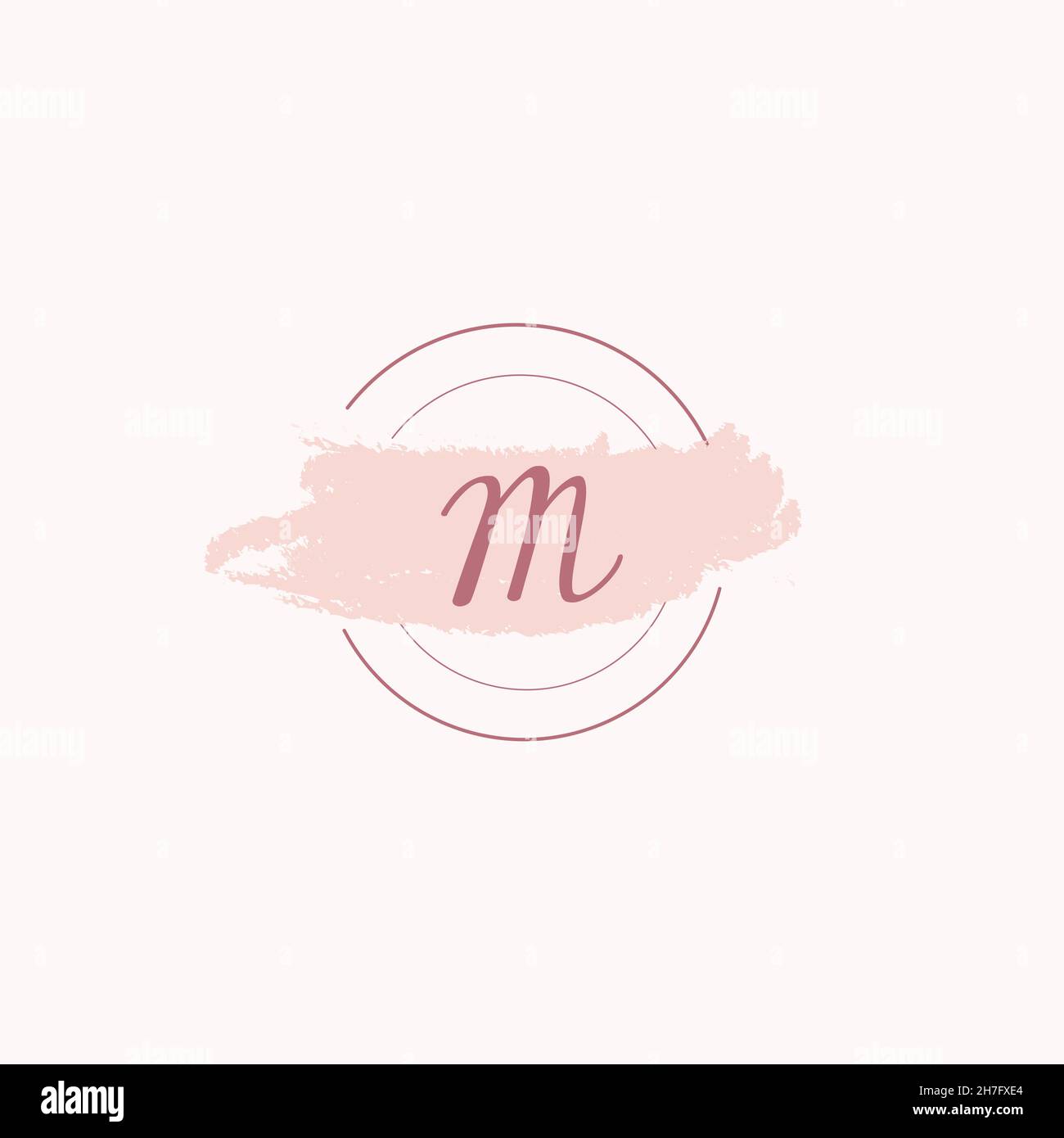 Initial letter alphabet M watercolor logo icon, Feminine signature ...