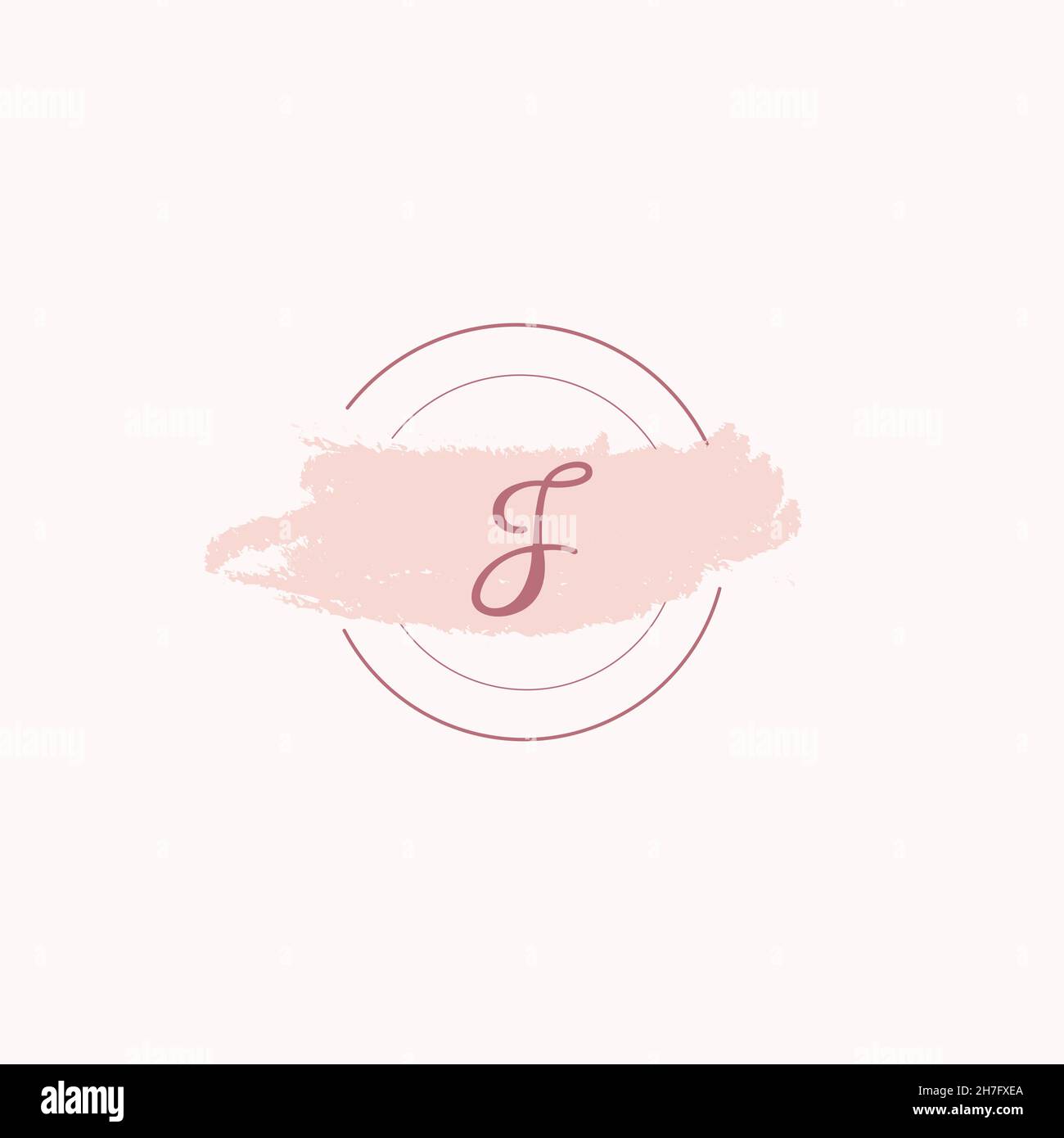 Initial letter alphabet F watercolor logo icon, Feminine signature ...