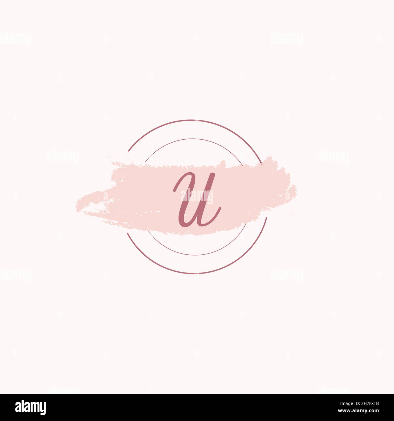Initial letter alphabet U watercolor logo icon, Feminine signature ...