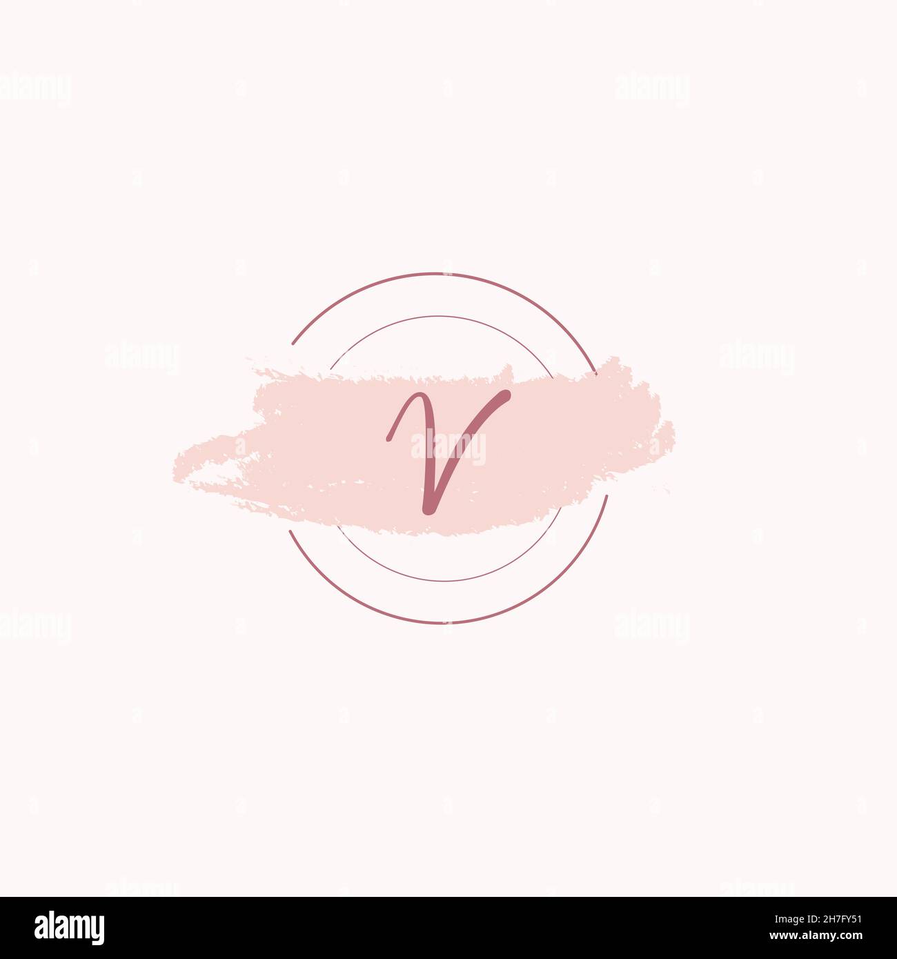 Initial letter alphabet V watercolor logo icon, Feminine signature ...