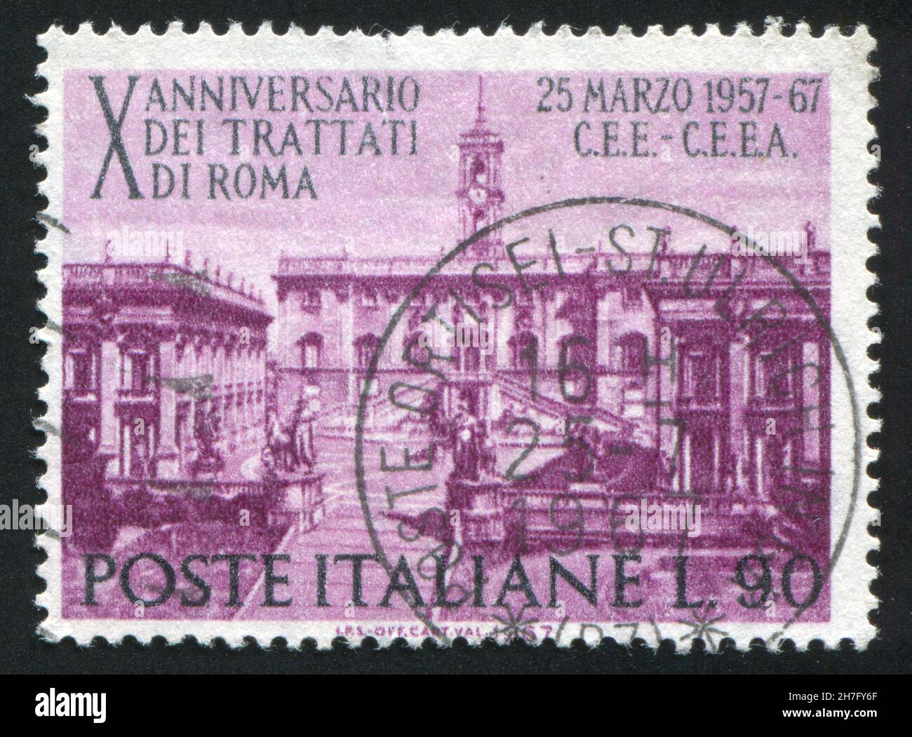 ITALY - CIRCA 1967: stamp printed by Italy, shows Seat of Parliament on ...