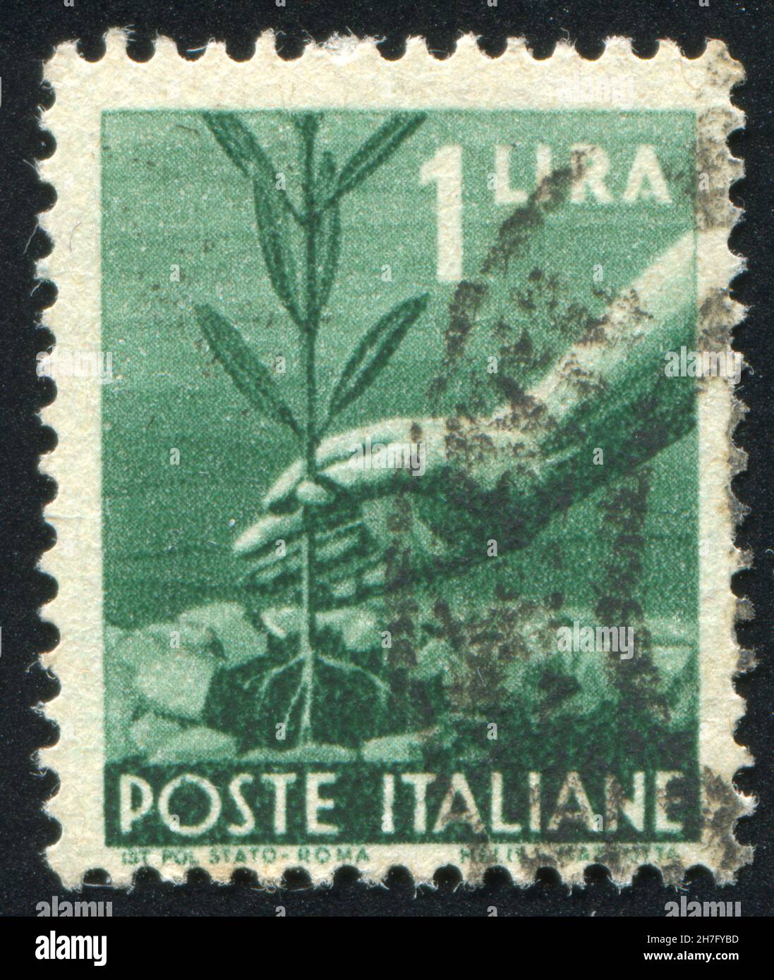 ITALY - CIRCA 1945: stamp printed by Italy, shows Planting Tree, circa ...