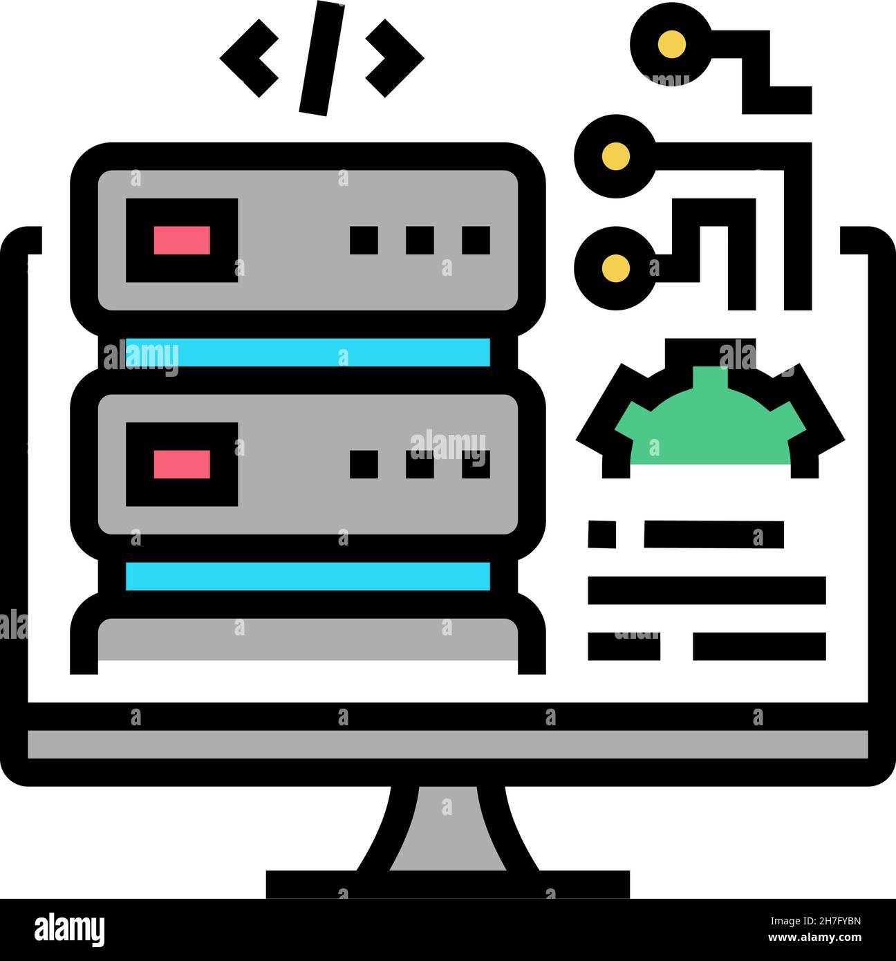 server software color icon vector illustration Stock Vector Image & Art ...