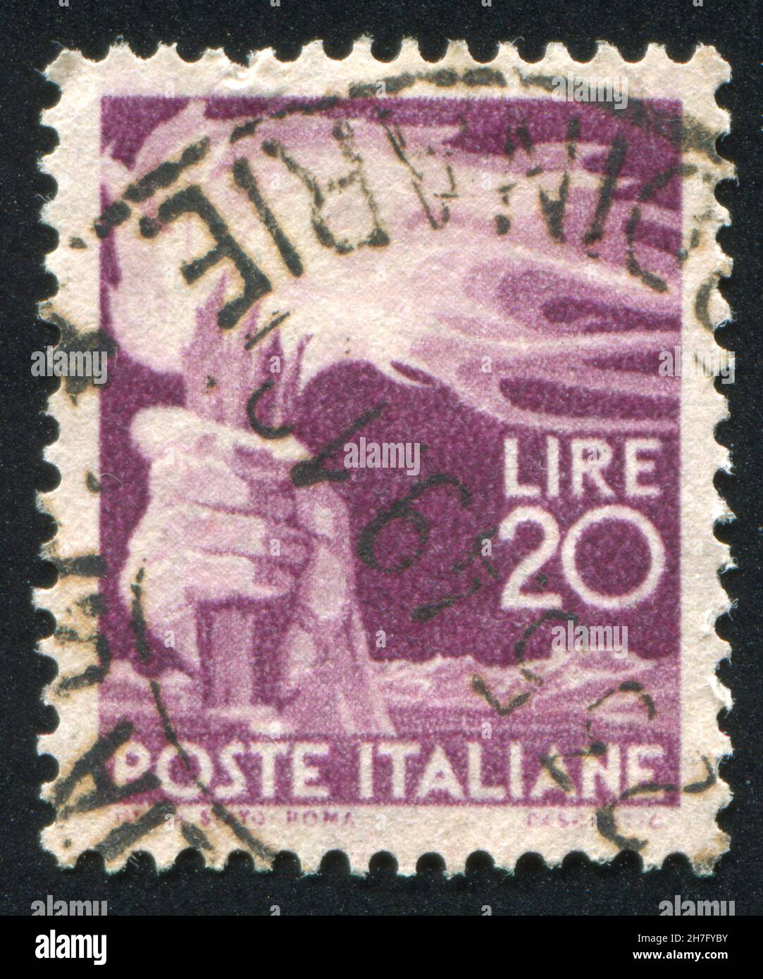 ITALY - CIRCA 1945: stamp printed by Italy, shows Torch, circa 1945 ...