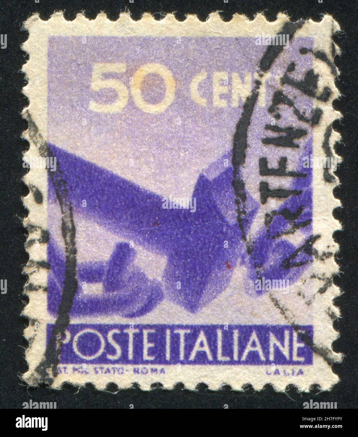 ITALY - CIRCA 1945: stamp printed by Italy, shows Breaking Chain, circa ...