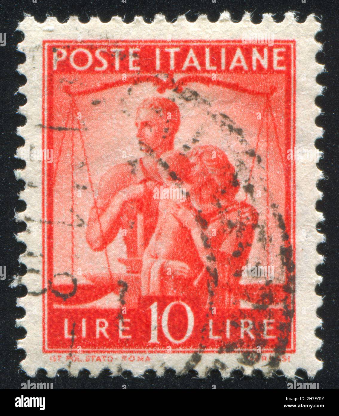 ITALY - CIRCA 1945: stamp printed by Italy, shows United Family and ...