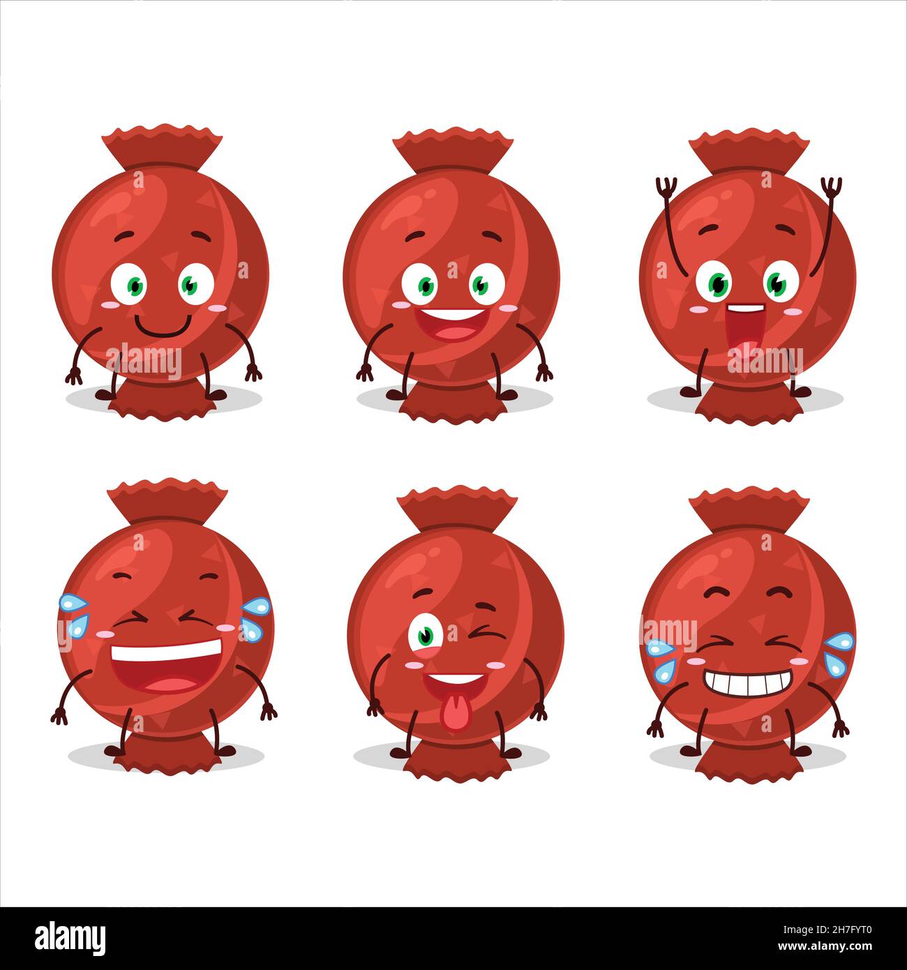 Cartoon character of red candy wrap with smile expression. Vector ...