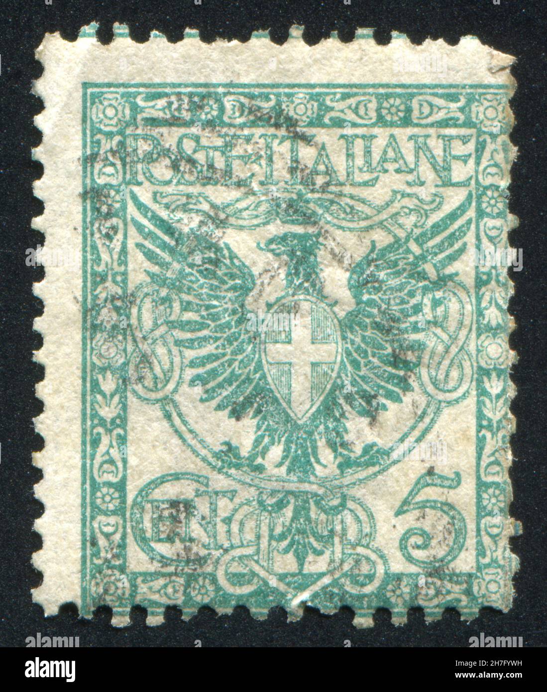 ITALY - CIRCA 1901: stamp printed by Italy, shows Coat of Arms, circa ...