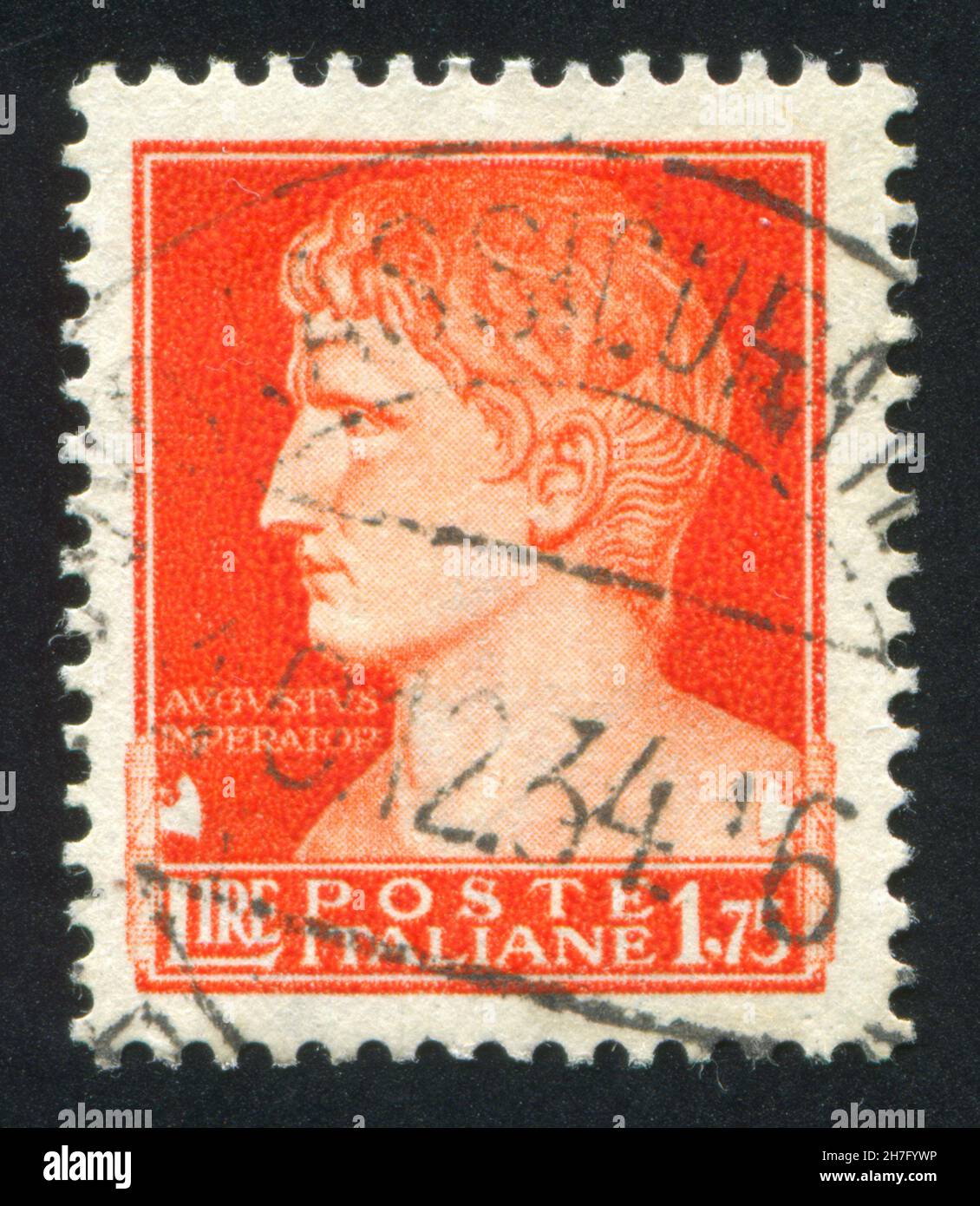 ITALY - CIRCA 1945: stamp printed by Italy, shows Augustus Caesar ...