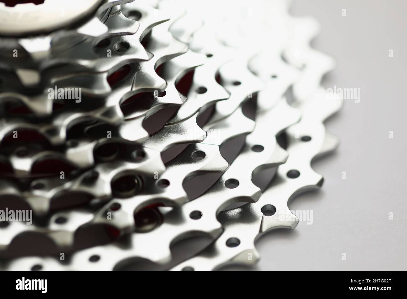 Bicycle roller chain that transfers power from pedals to drive Stock ...