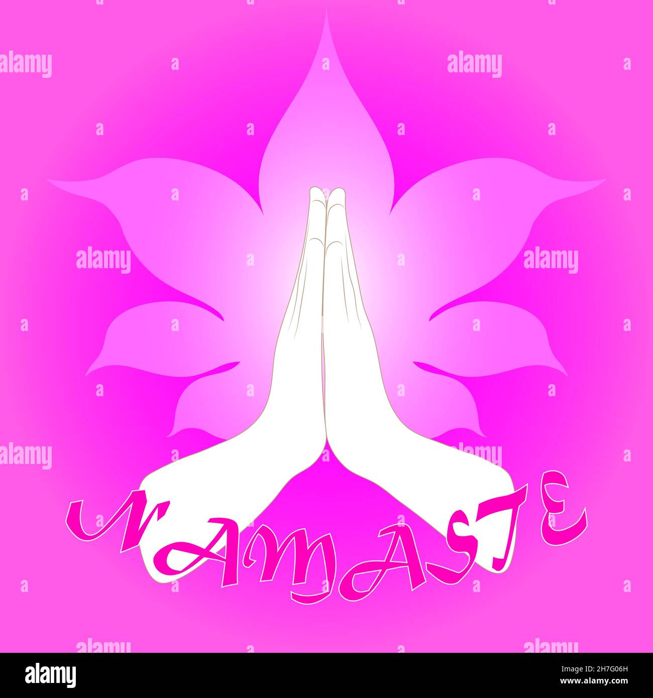 Indian womans hand greeting posture of namaste, vector Stock Vector ...