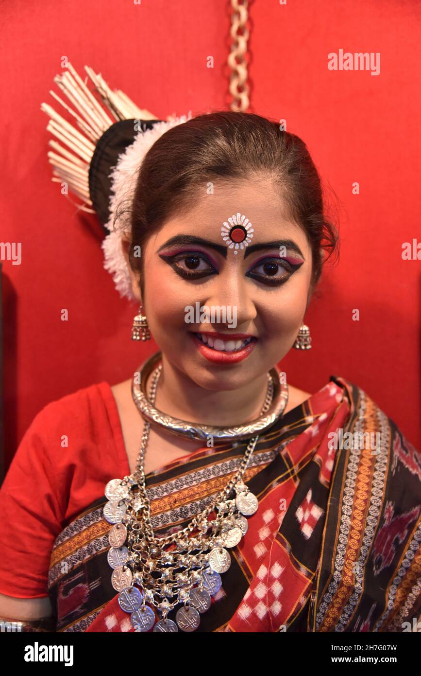 Portrait of a tribal women. Tribal participants with their traditional ...