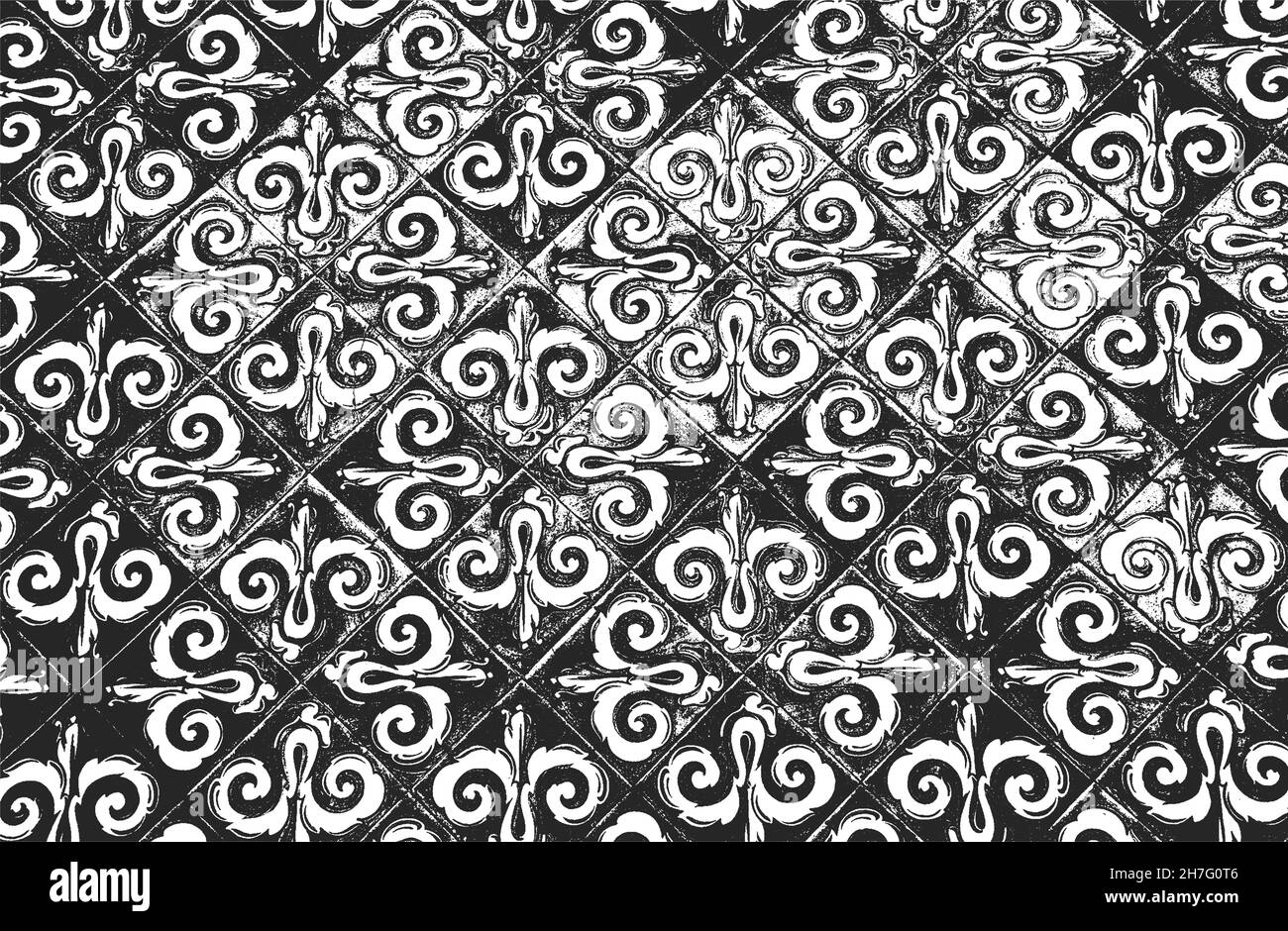 Distressed overlay texture of ceramic tiles, mosaic, paving stones with ...