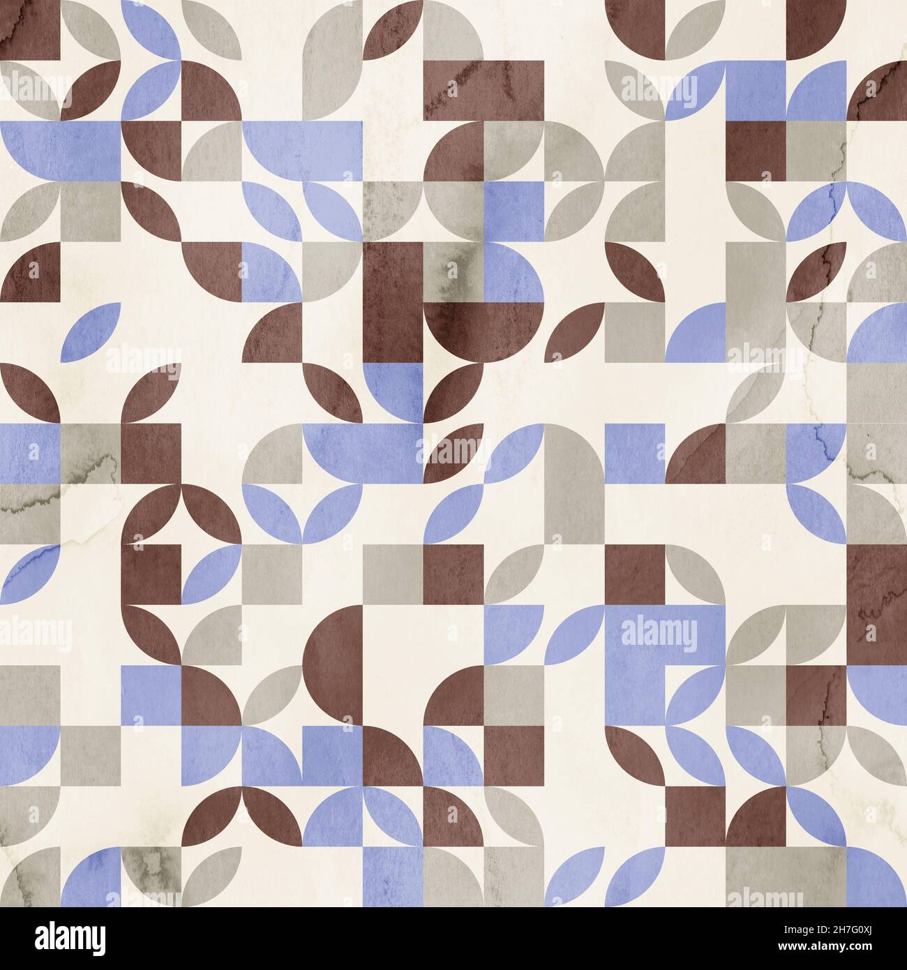 Seamless mid century retro watercolor geometric surface pattern design ...