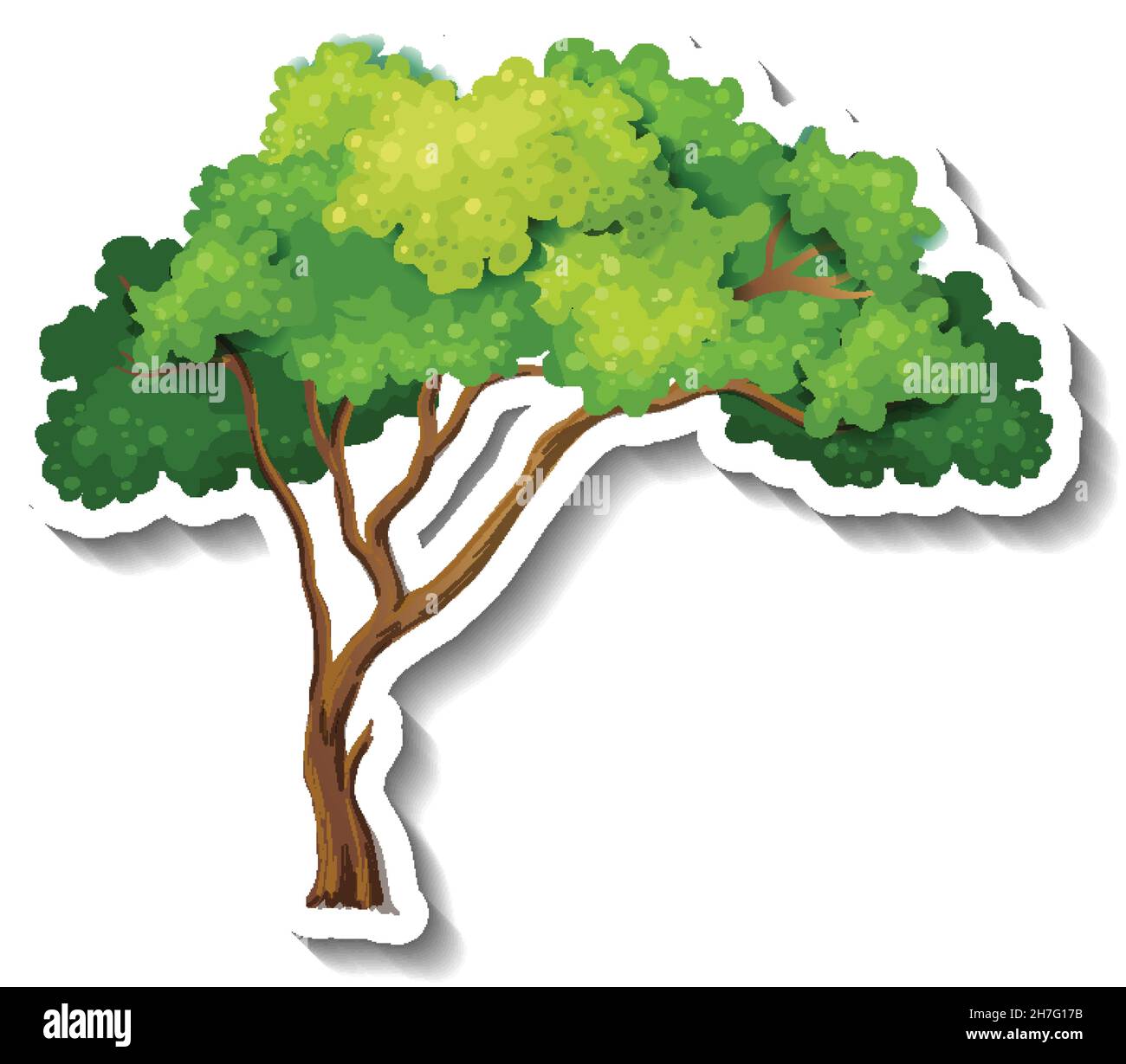 Tree sticker on white background illustration Stock Vector Image & Art ...