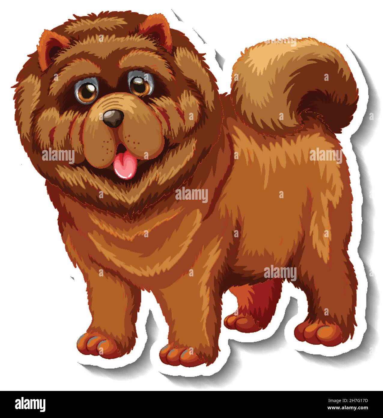 Chow chow dog cartoon sticker illustration Stock Vector Image & Art - Alamy
