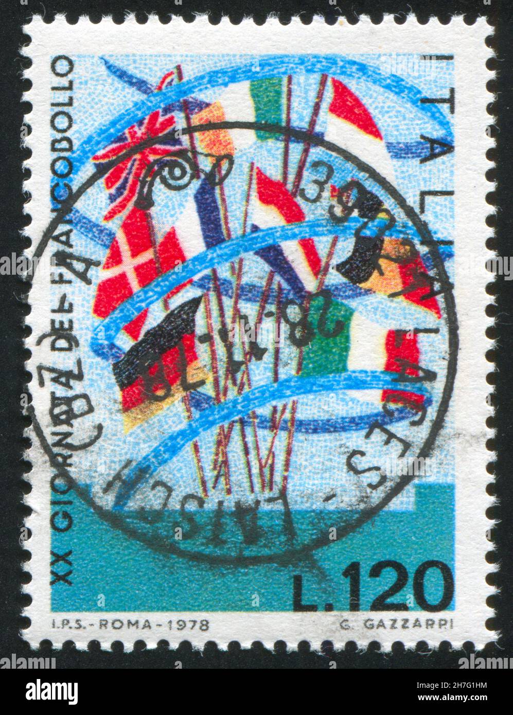ITALY - CIRCA 1978: stamp printed by Italy, shows Eoropean flags, circa ...