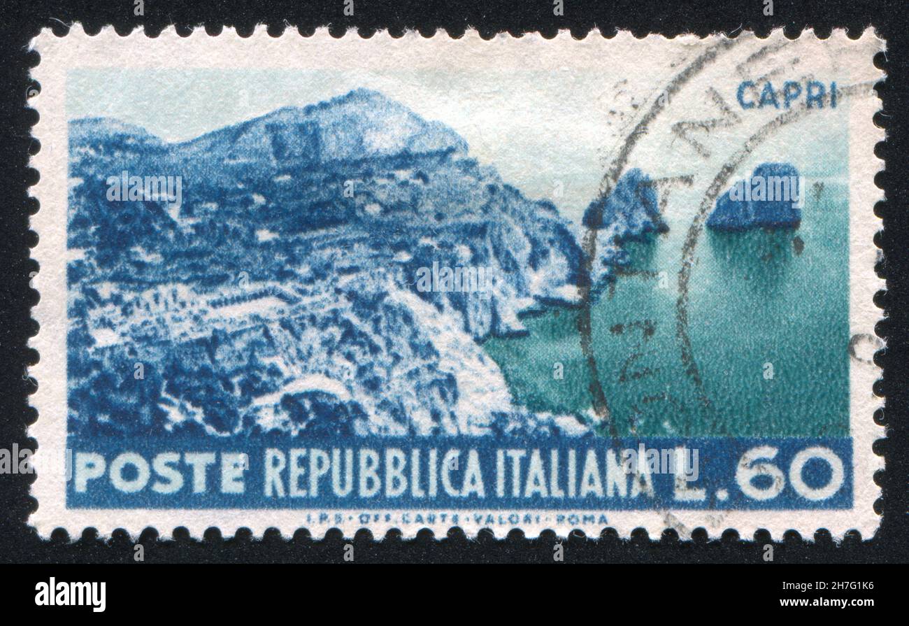 ITALY - CIRCA 1953: stamp printed by Italy , shows Capri, circa 1953 ...