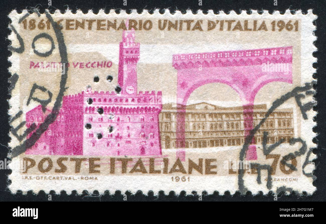 ITALY - CIRCA 1961: stamp printed by Italy, shows Palazzo Vecchio in ...