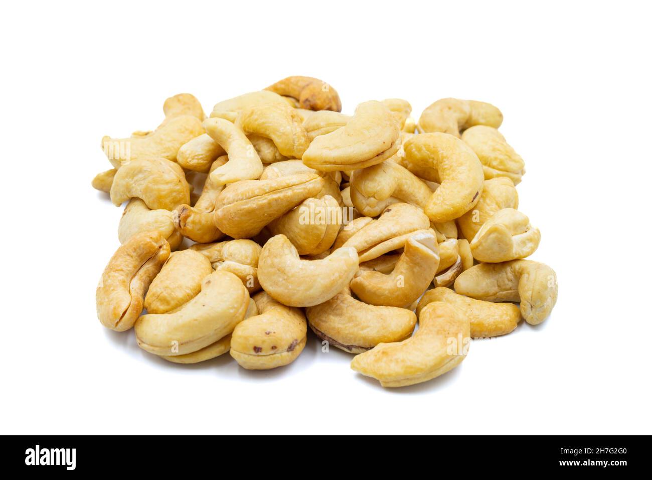 Cashews isolated on white background. Snack fresh nuts. close up Stock ...