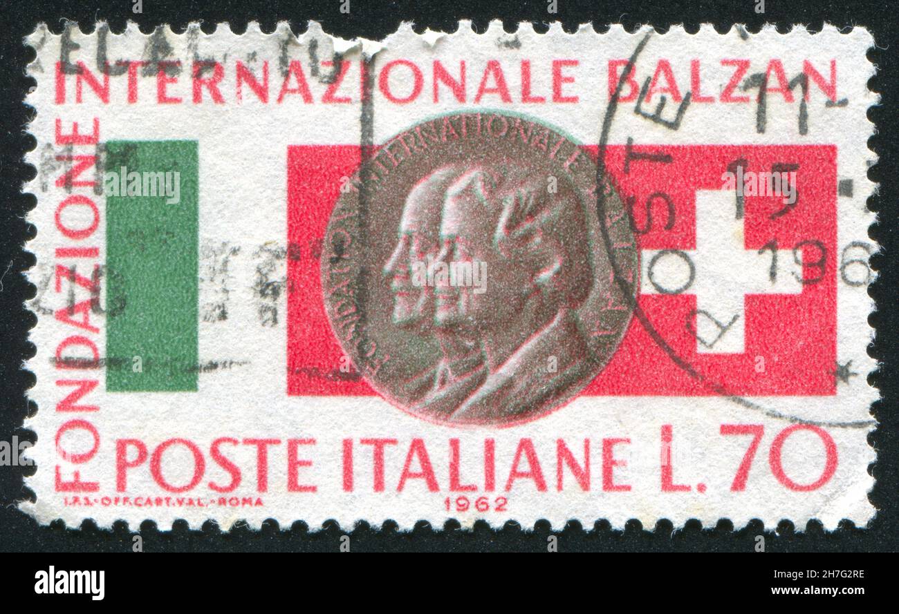 ITALY - CIRCA 1962: stamp printed by Italy, shows Swiss and Italian ...