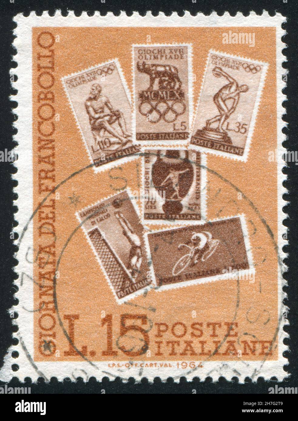 ITALY - CIRCA 1964: stamp printed by Italy, shows Sport stamps, circa ...