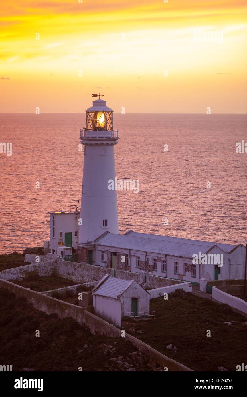 South Stack Lighthouse at sunset ,Holy Island, Anglesey, Wales Stock ...