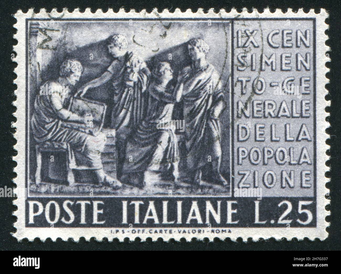 ITALY - CIRCA 1951: stamp printed by Italy, shows Roman census, circa ...
