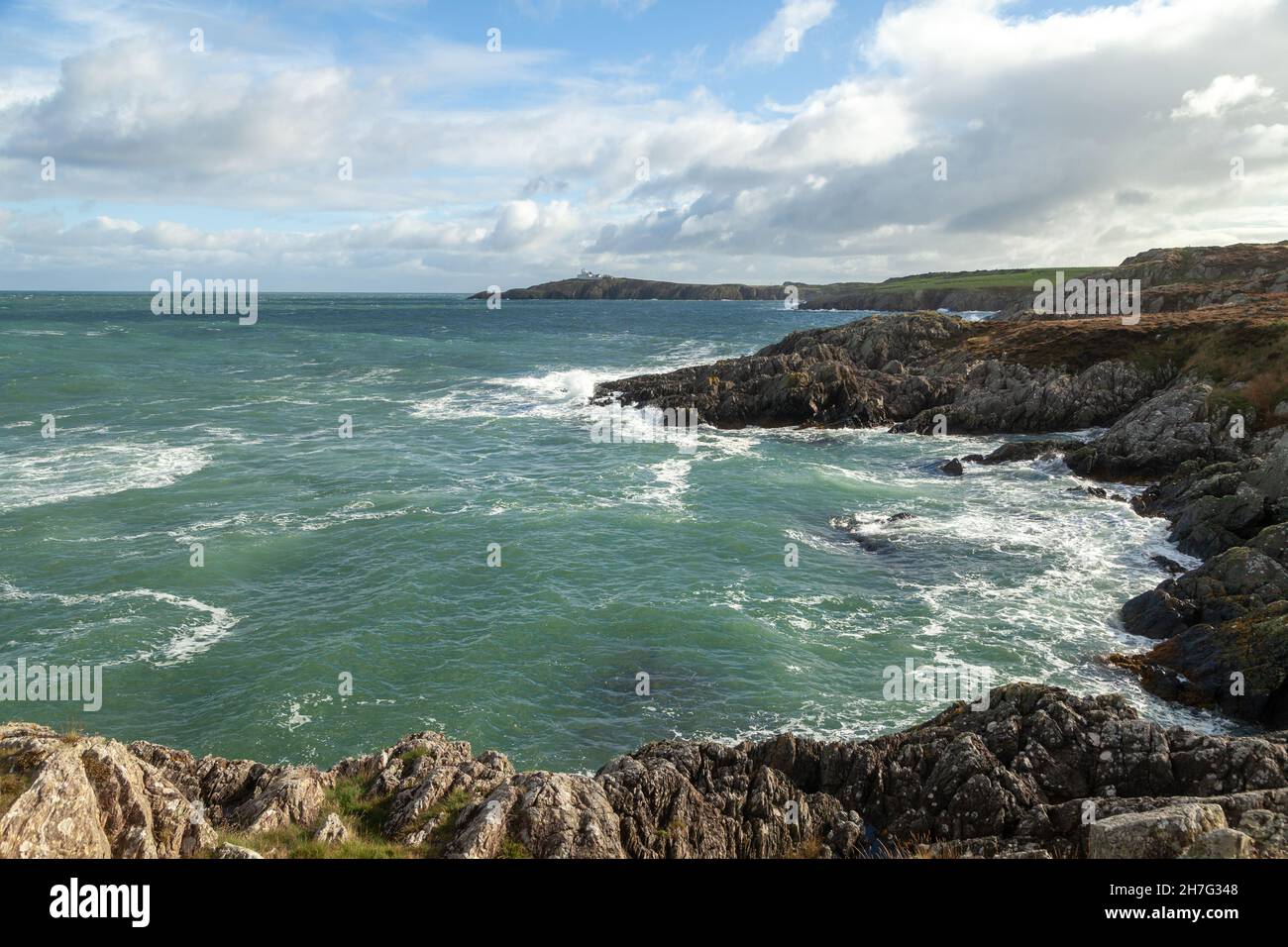 Point Lynas from Anglesey Coastal Path, Wales Stock Photo - Alamy