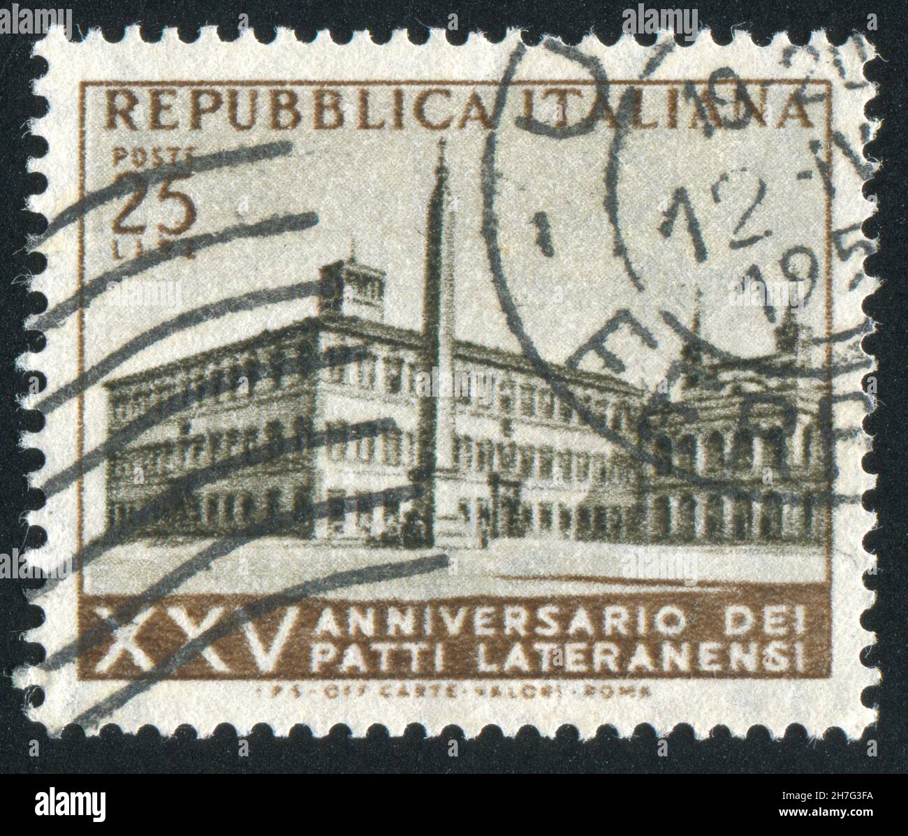 ITALY - CIRCA 1954: stamp printed by Italy, shows Lateran Palace in ...